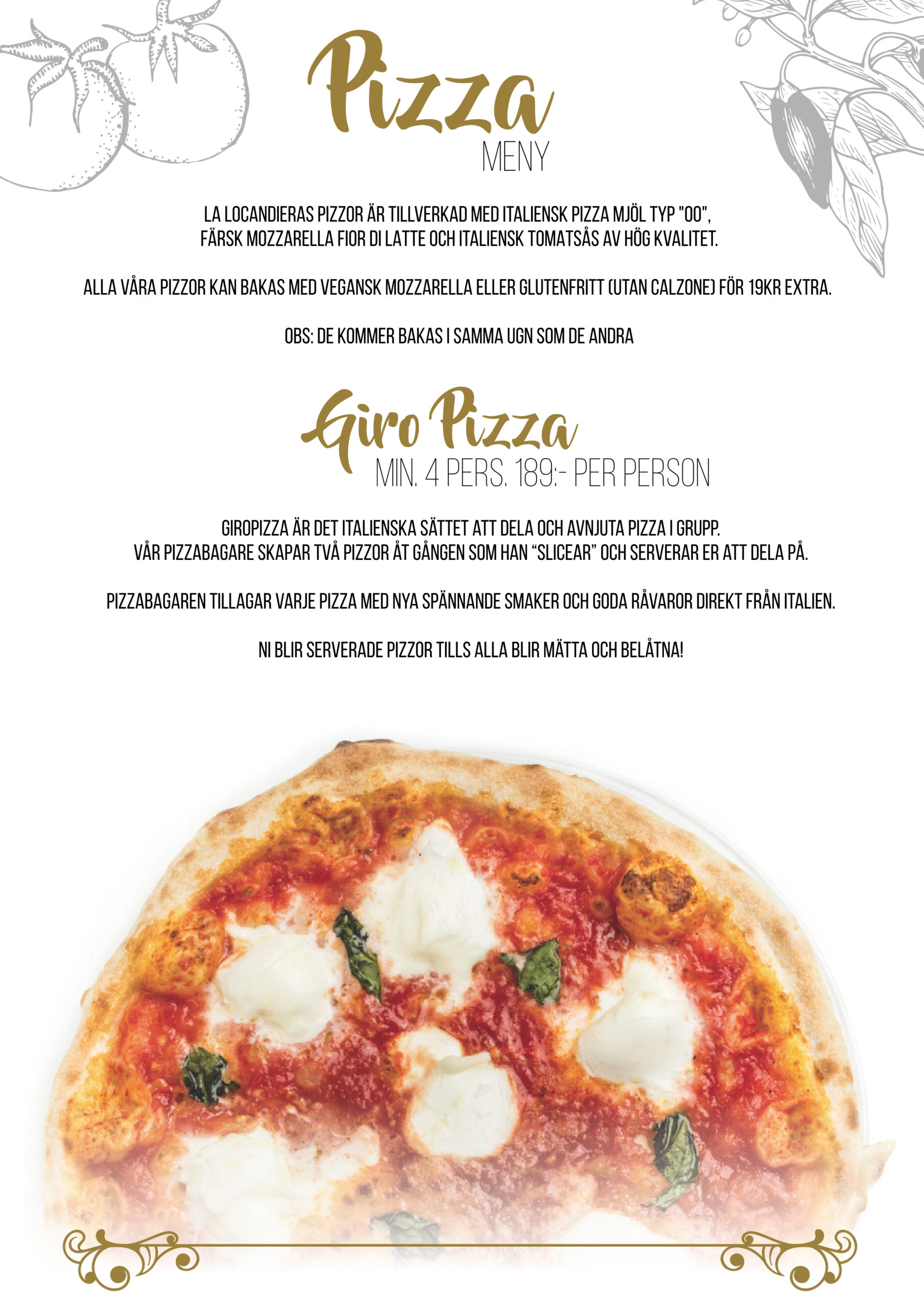 Pizza Meny – La Locandiera